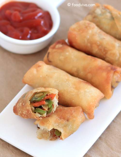 Vegetable Spring Rolls Recipe - Make Veg Spring Rolls - Step by Step