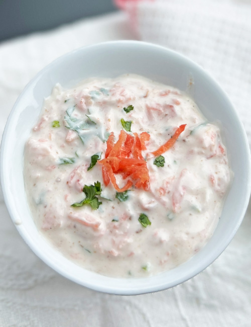 Carrot Raita - Easy Raita Recipe with grated Carrot and Plain Yogurt