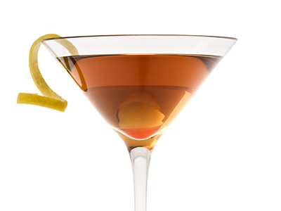 The Perfect Manhattan Cocktail - Mixed Drink of Rye Whiskey with Sweet ...