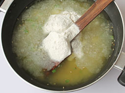 Gujarati Khichu Recipe with Step By Step Photos - Rice Flour Khichu