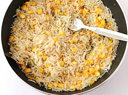 Corn Pulao Recipe with Sweet Corn, Basmati Rice and Indian Spices