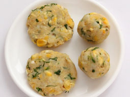 Corn Tikki Recipe - Spicy, Shallow Fried Aloo Tikki with Sweet Corn